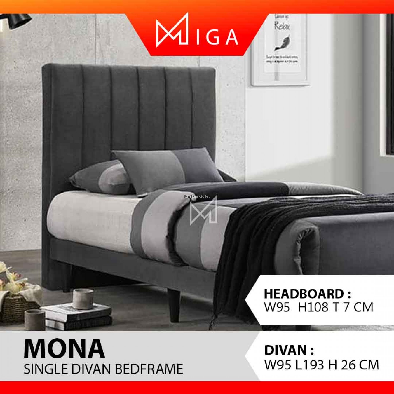 Katil single divan store